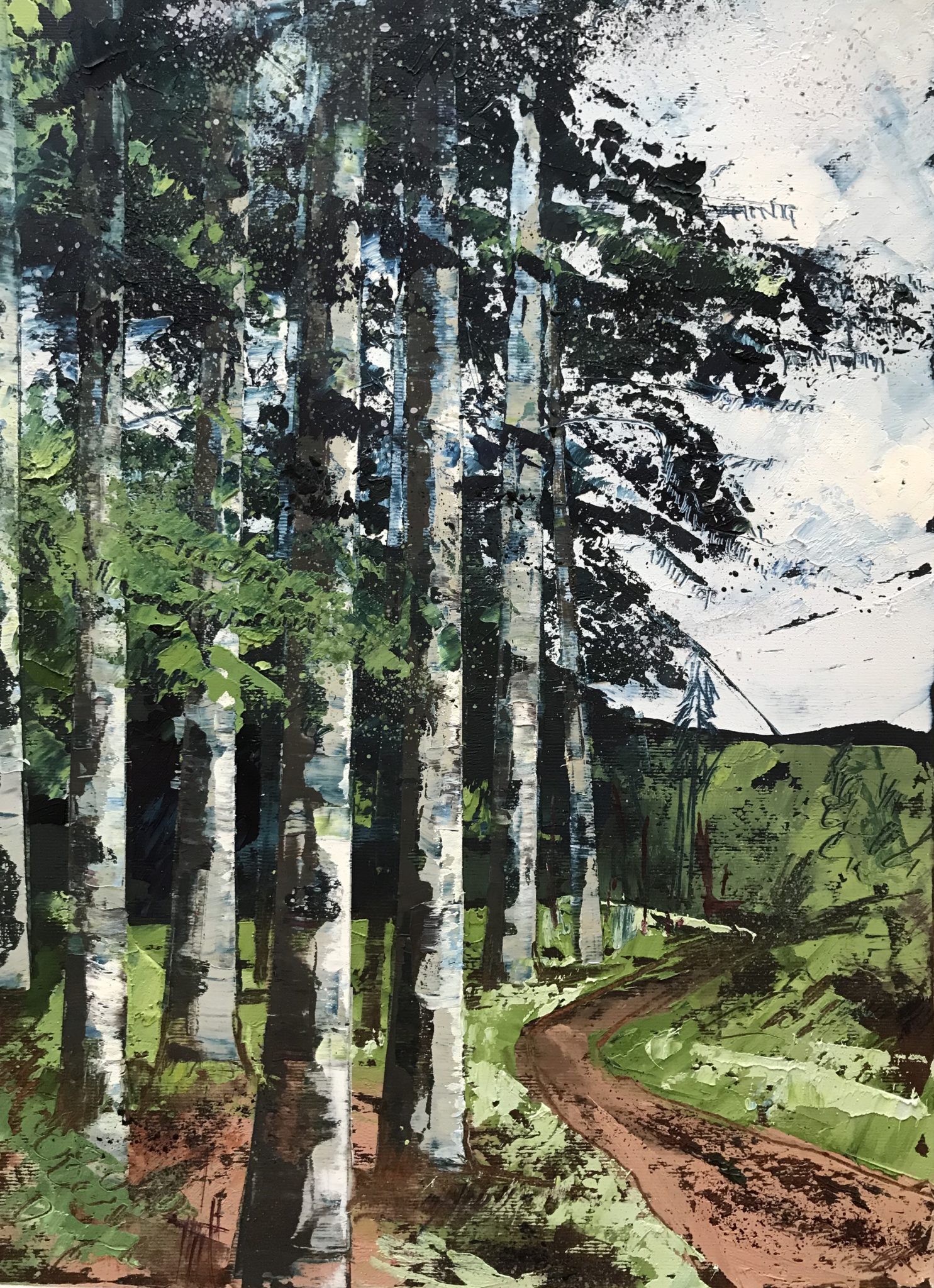 Deer At Powderham Castle. Painting. - Art Gallery SW Ltd