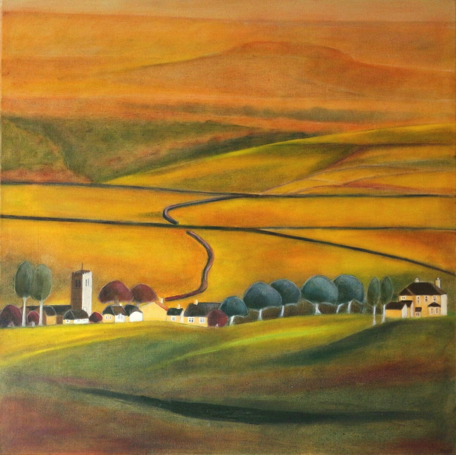 Ilsington Church And Beyond BY ROSEMARY BONNEY Art Gallery SW ilsington-church-and-beyond-by-rosemary-bonney-art-gallery-sw