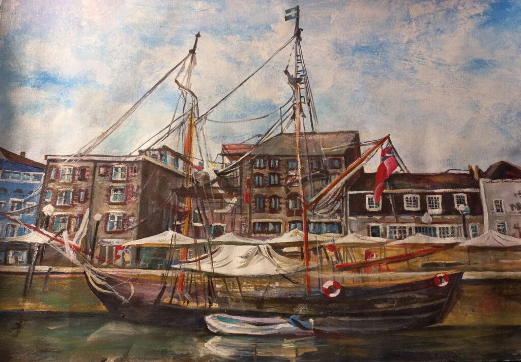 Seascape - Barbican Harbor Oil Painting on Paper