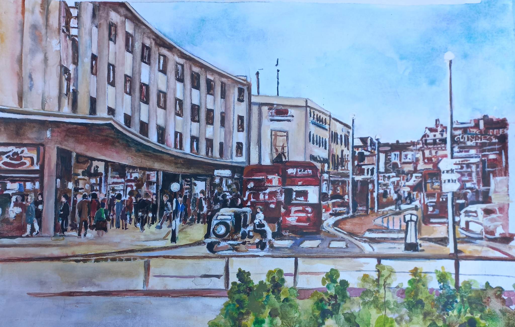 Long-known and different Plymouth. Watercolour on paper. • Art Gallery SW