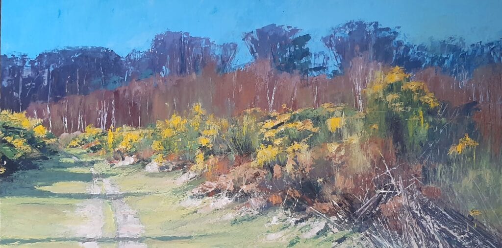 Towards Woodbury Castle by Caroline Atkinson (SOLD) • Art Gallery SW