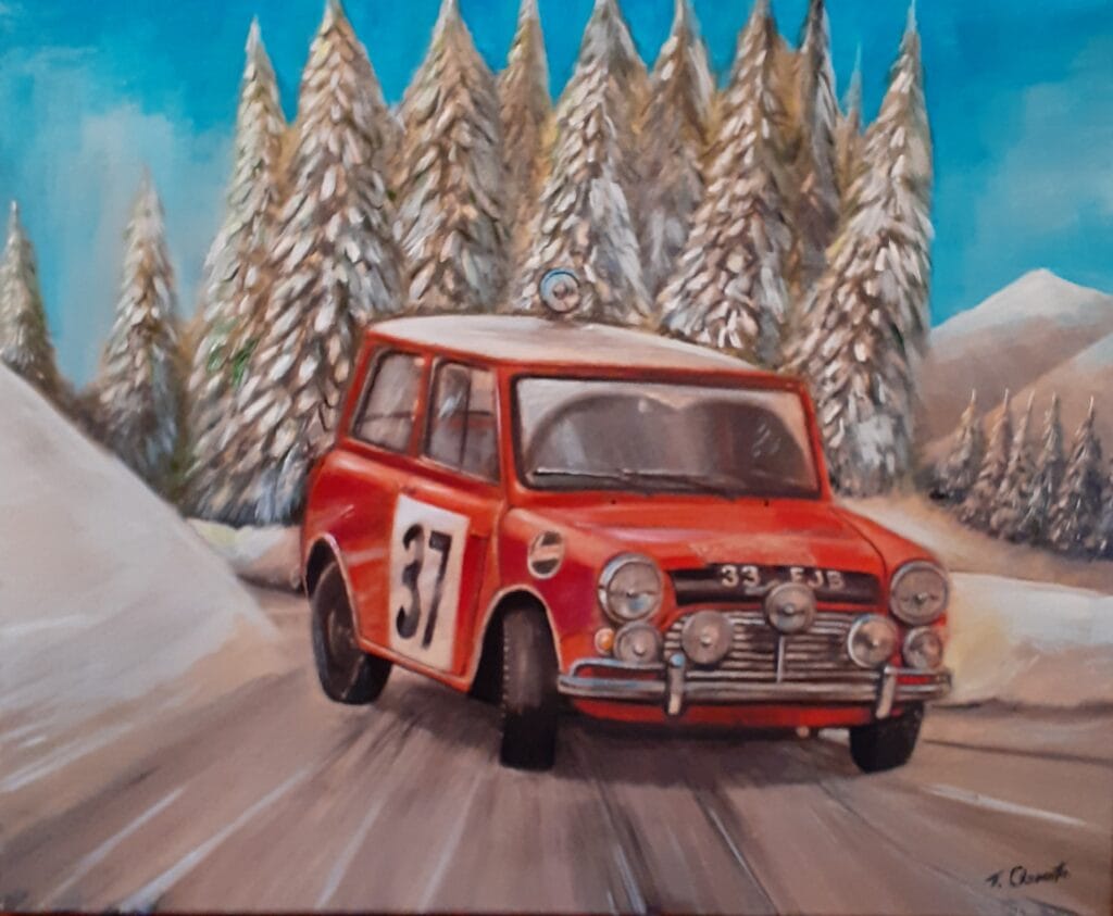CLASSIC MINI RALLY CAR painted by Trevor Clements • Art Gallery SW