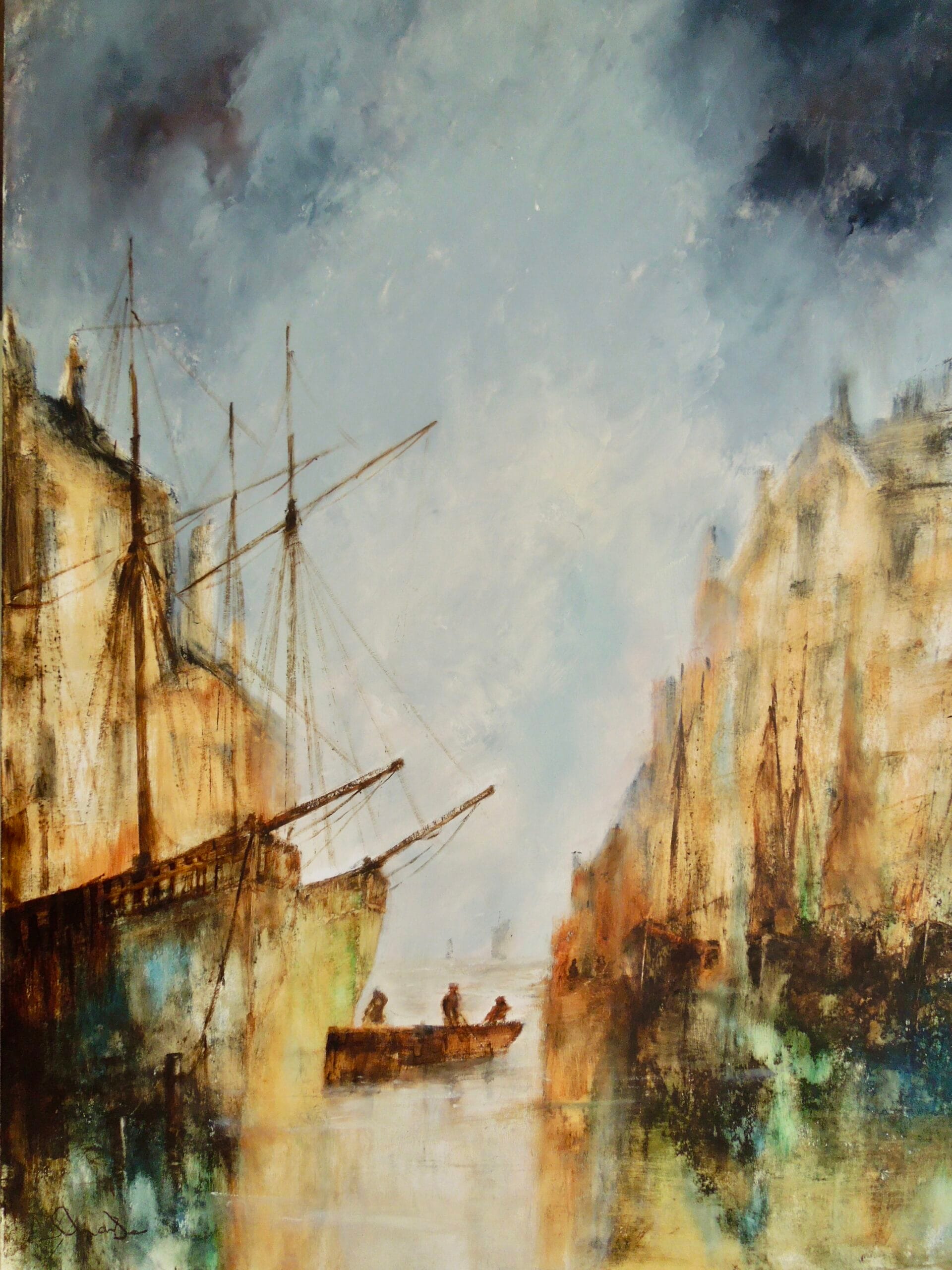 Misty Harbour by David Chambers Marine Artist • Art Gallery SW