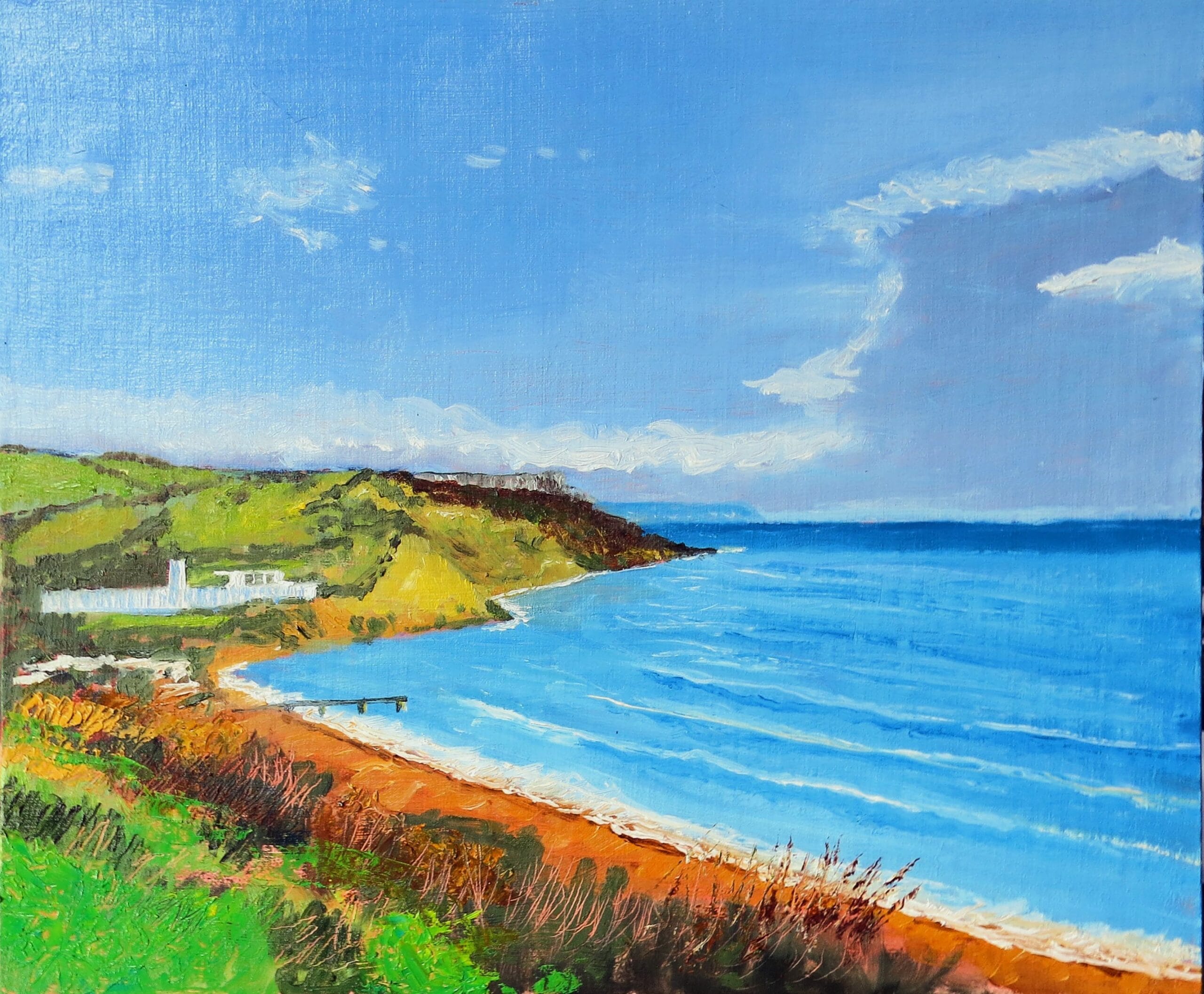 Bowleaze Cove Weymouth - Winter Beach Scene Art